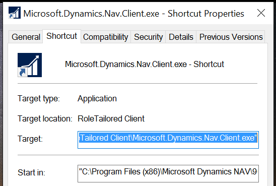 Open the Microsoft Dynamics NAV RoleTailored Client in Configuration ...
