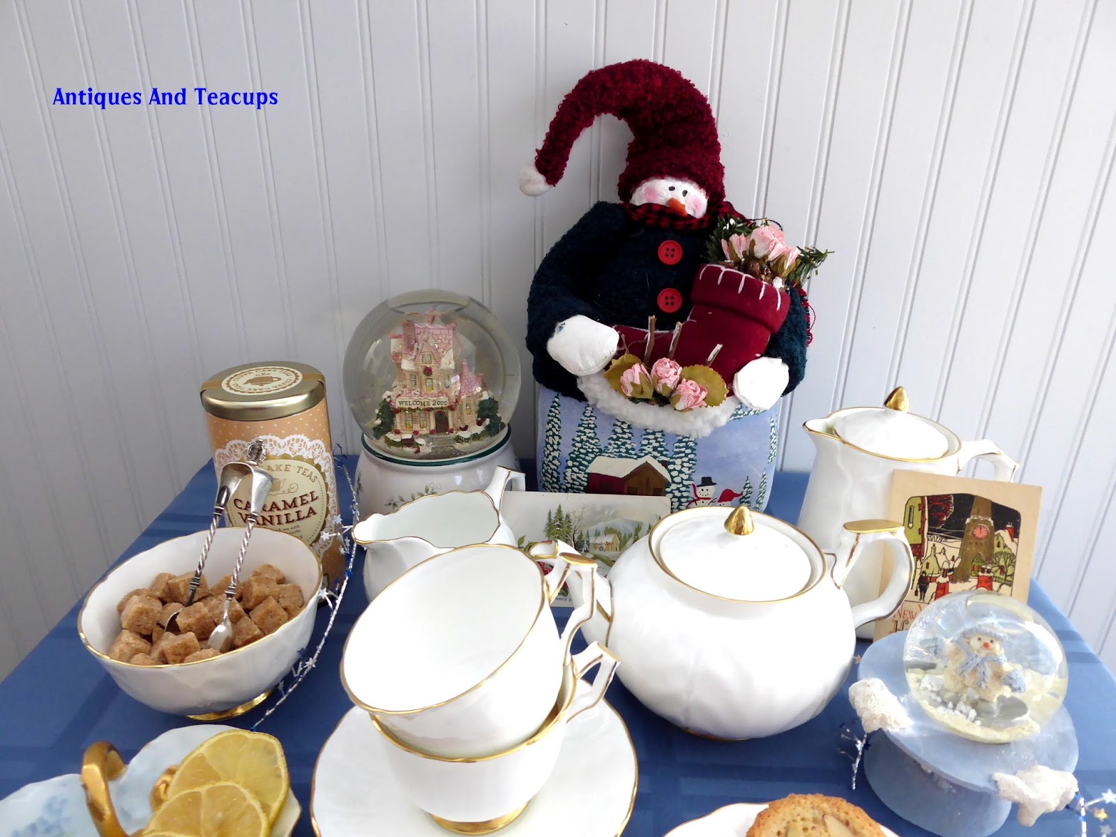 Antiques And Teacups: Tuesday Cuppa Tea - Winter White, Snowman and ...