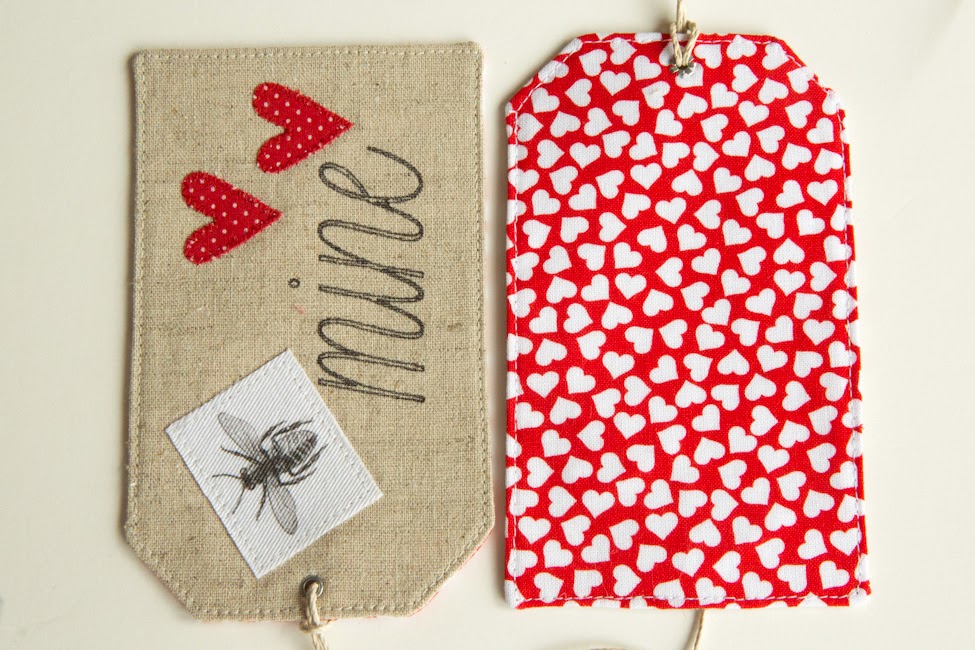 .: Linen Valentine Gift Tags