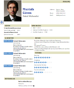 MODERN RESİMLİ CV ÖRNEKLERİ - CV ÖRNEK İNDİR