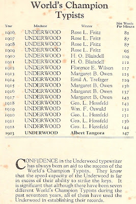 oz.Typewriter: World Champion Typists and Typewriting World Records