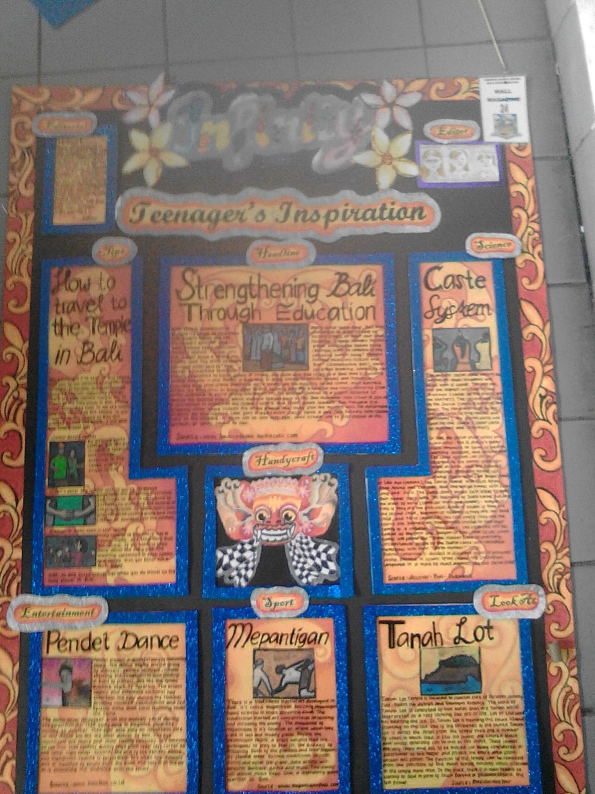 CONTOH "ENGLISH WALL MAGAZINE" KREASI SISWA SMP DI JAKARTA SELATAN ...