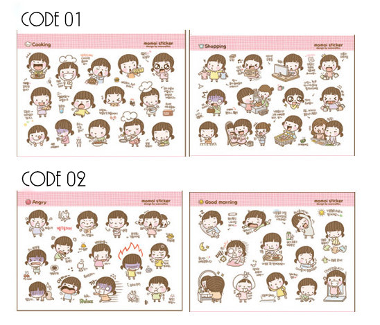 The Gift Collage: Momoi Cute Girl Mini Stickers