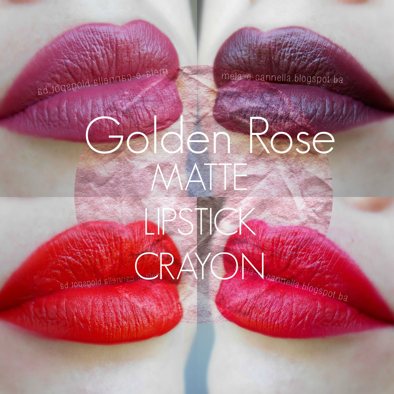 mela-e-cannella: GOLDEN ROSE Matte Lipstick Crayon 8