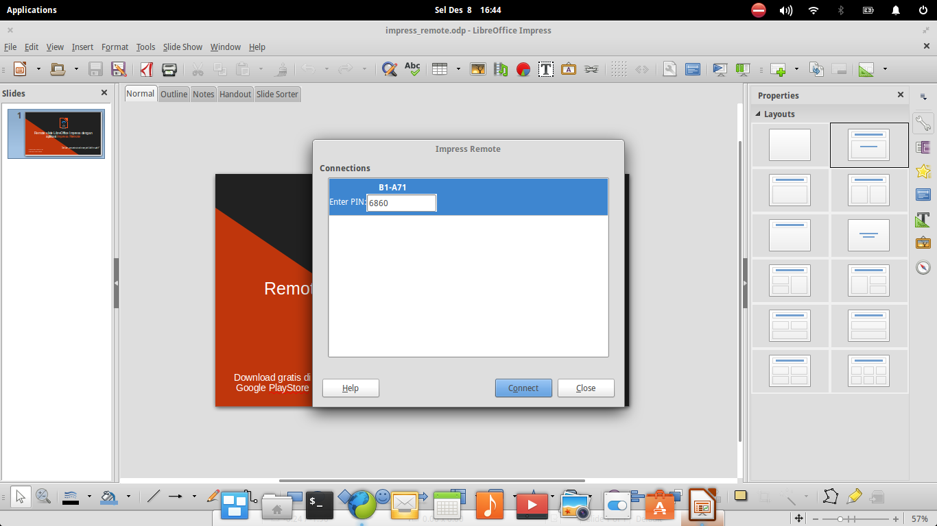 Linux on Mars: Remote LibreOffice Impress Dengan Impress Remote di Android