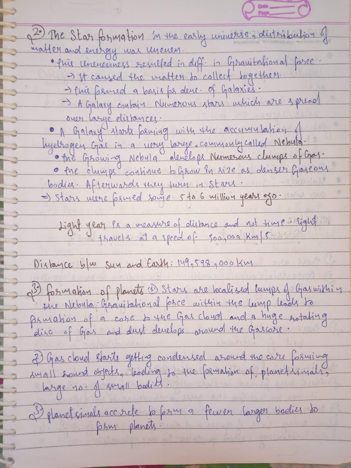 Handwritten Notes of THE ORIGIN AND EVOLUTION OF EARTH - Geography ...