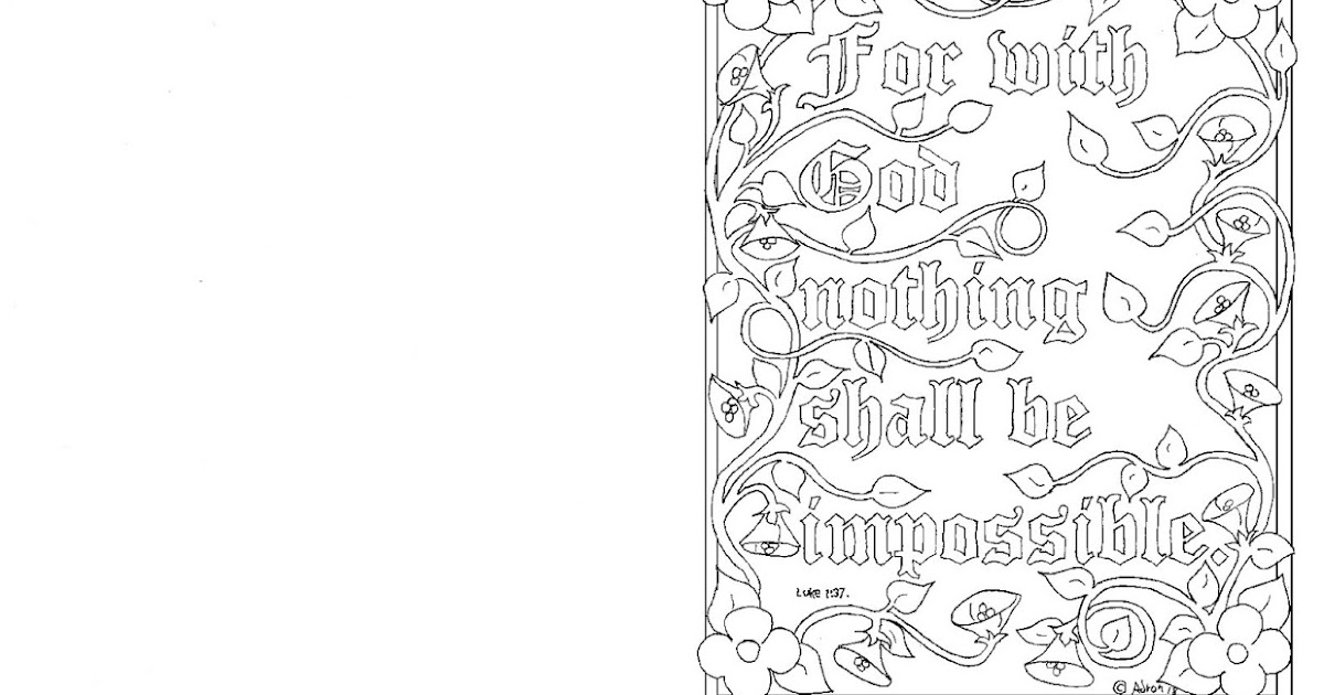 Coloring Pages for Kids by Mr. Adron: Luke 1:37 Print, Color and Fold ...