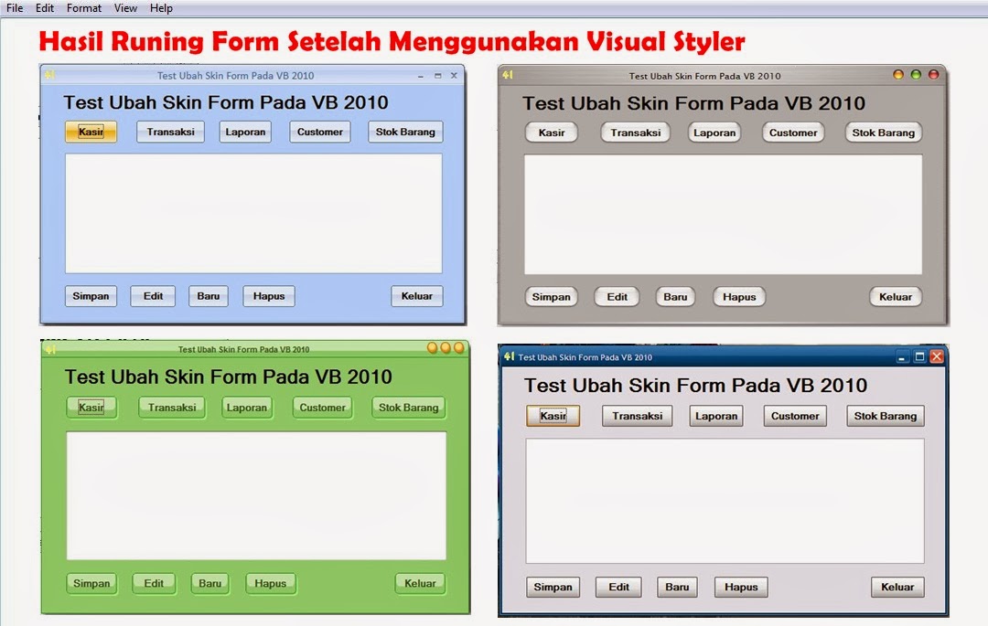 Merubah Skin Form Pada Visual Basic 2010 | Tutorial Program Aplikasi