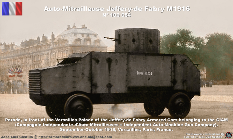 Armored Cars in the WWI: French Jeffery-de Fabry Armored Car M1916