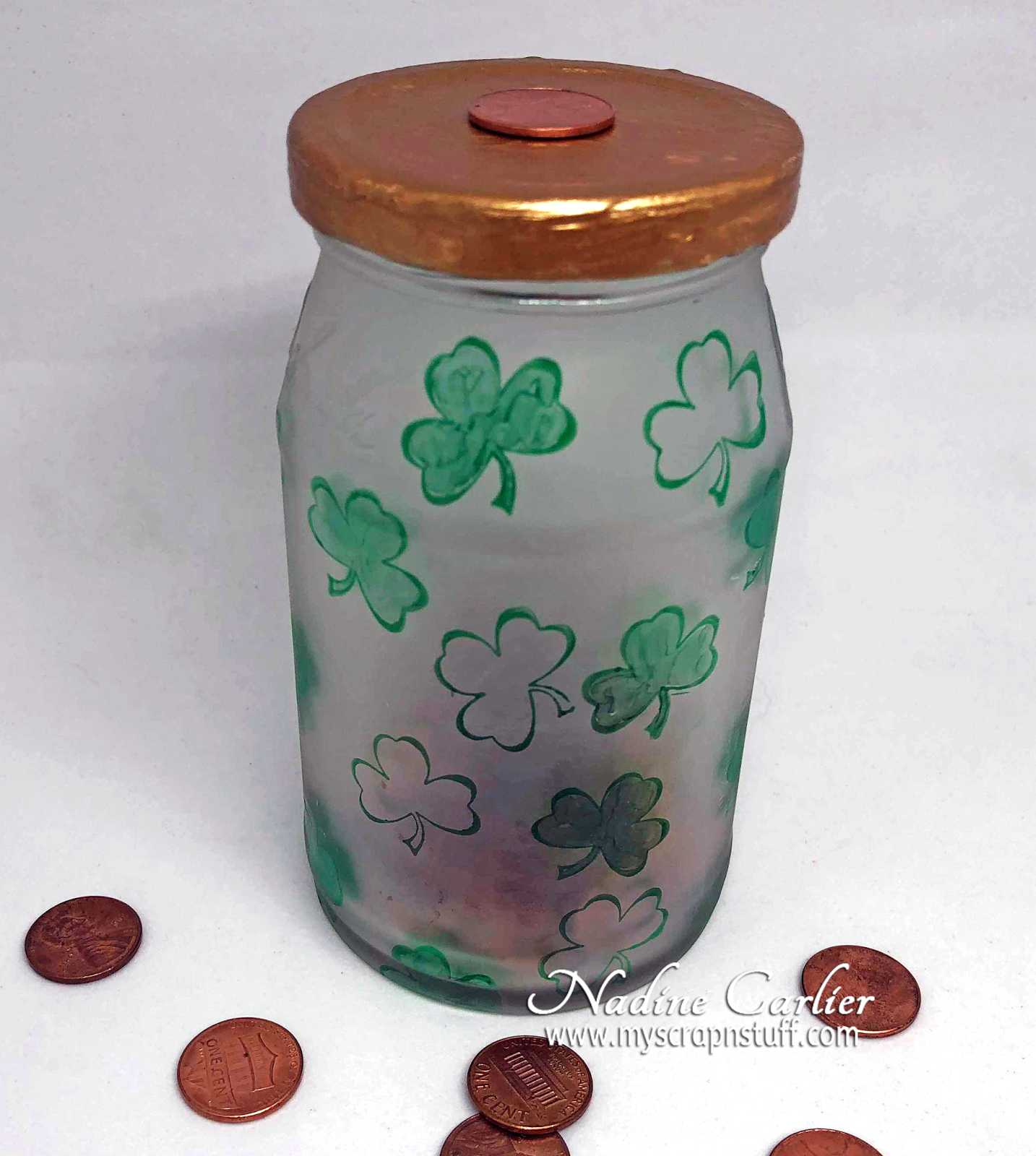 Lucky Penny Jar with Etchall ~ Nadine Carlier
