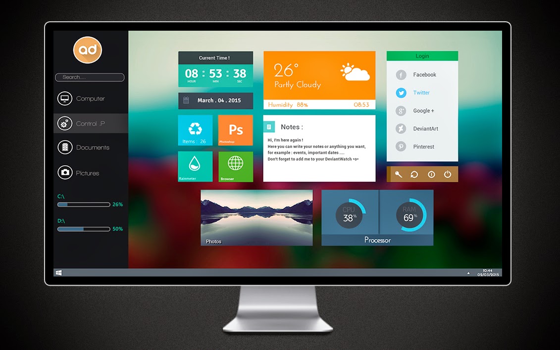 Flat Suite | Rainmeter Skins