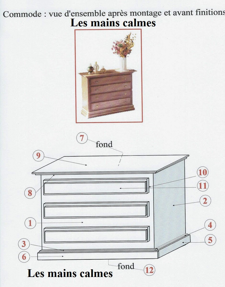 les mains calmes: Plans d'une commode