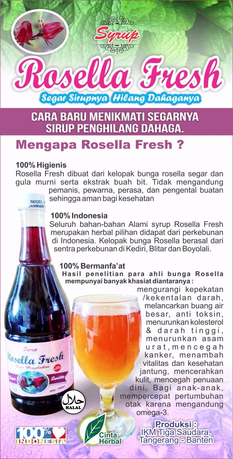 Sirup Rosella Fresh: Sirup Rosella Fresh 100%