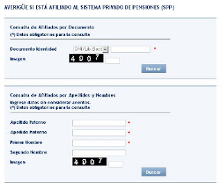 Consulta de afiliación a las AFP