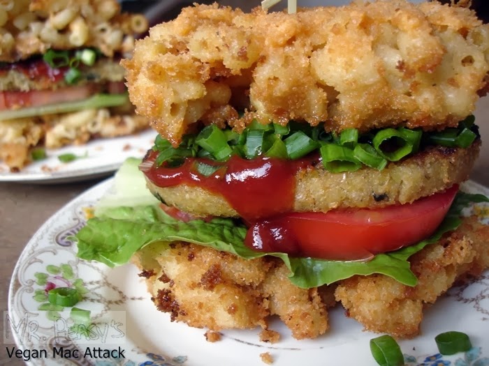 Vegan Mr. Peasy's: Vegan Mac Attack Burger