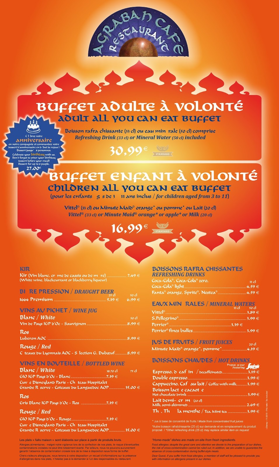 DISNEY KIND OF DAY: New buffet menus at Disneyland Paris November 2015