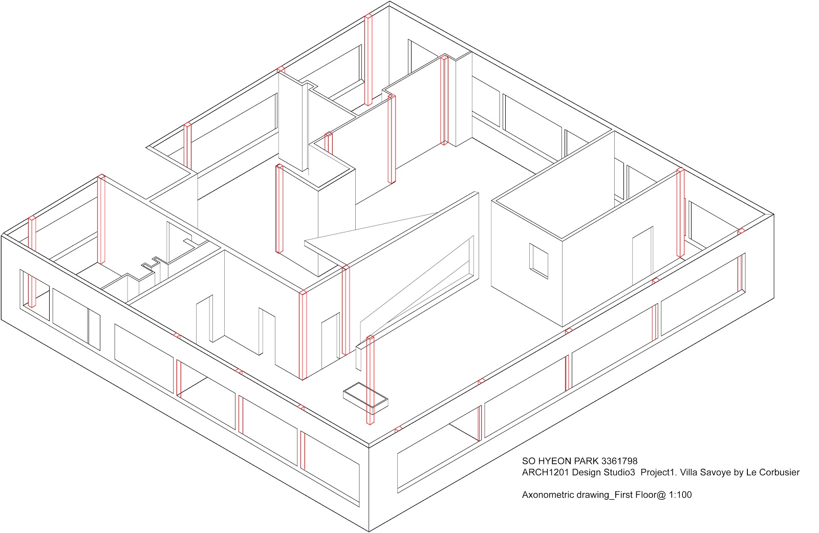 ARCH1201 Chloe Park Blog: Project1 Villa Savoye Drawings