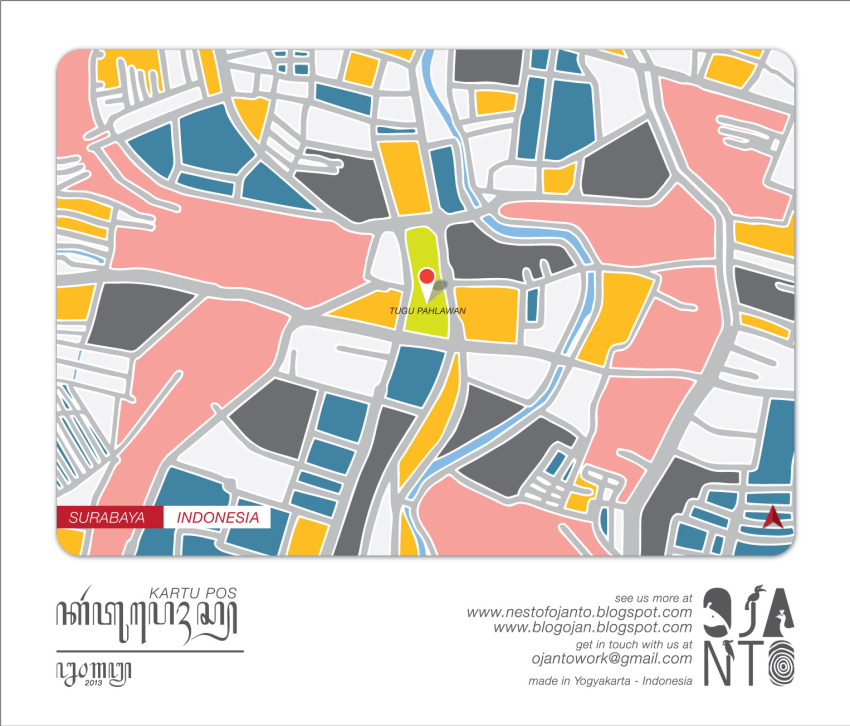 blogojan: Indonesian City Maps Postcard Series