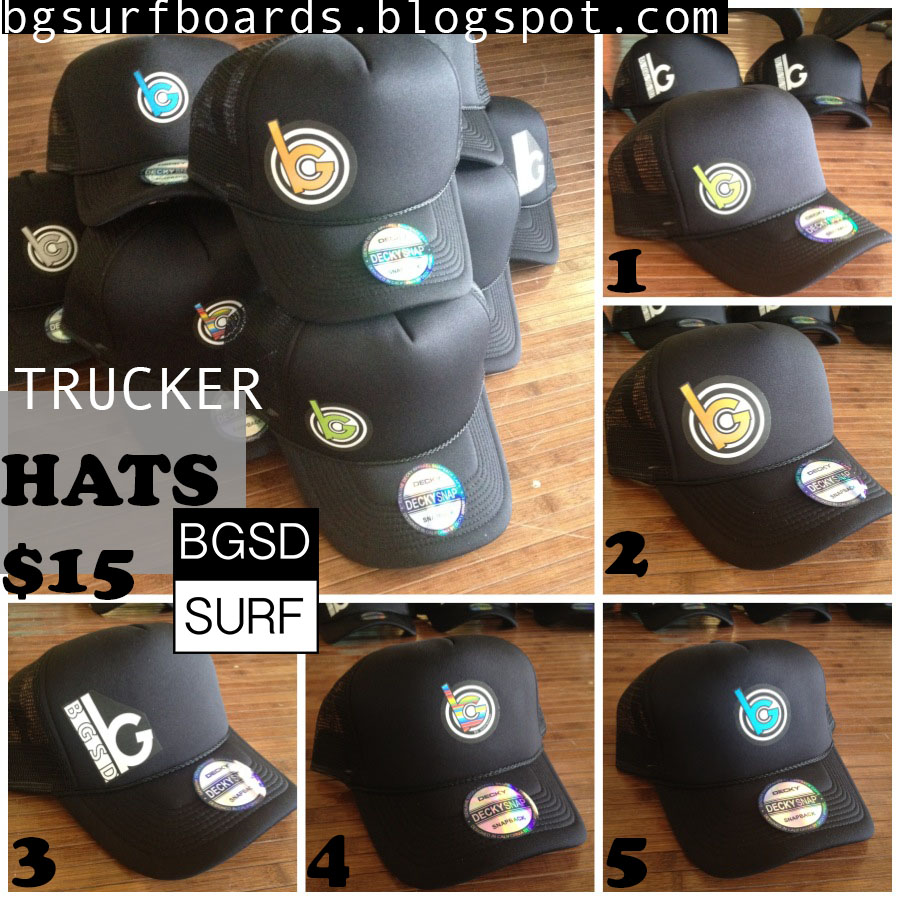 BG surfboards: BGSD | SURF TRUCKER HATS $15