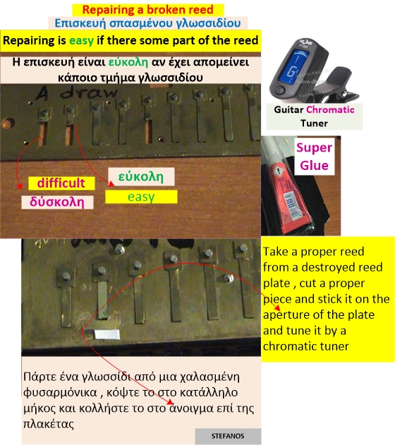 Repairing a broken reed of an harmonica - YouTube