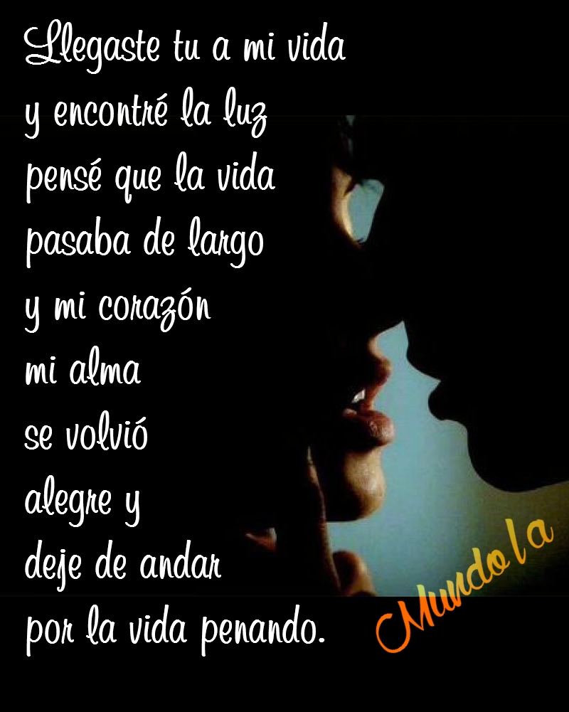 la vida es sencilla: Llegaste tu a mi vida