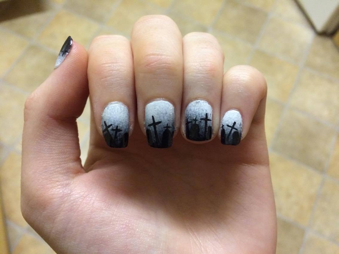 Nail Art: Graveyard Nails!