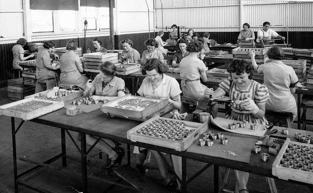 Pictures of South Australian Women Working in a Munitions Factory ...