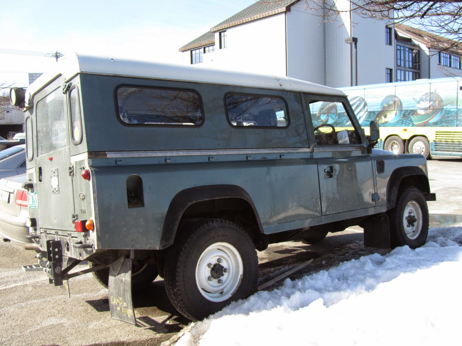 autoliterate: 2 Land Rovers, Portland Maine.