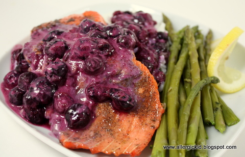 The Allergic Kid: Salmon with Blueberry Sauce