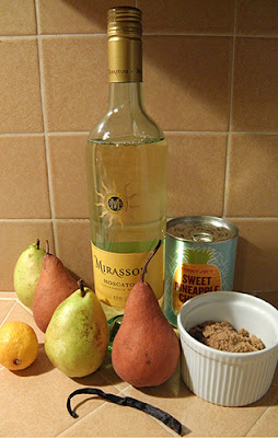 Seasonal Eating: Moscato Poached Pears with Pineapple