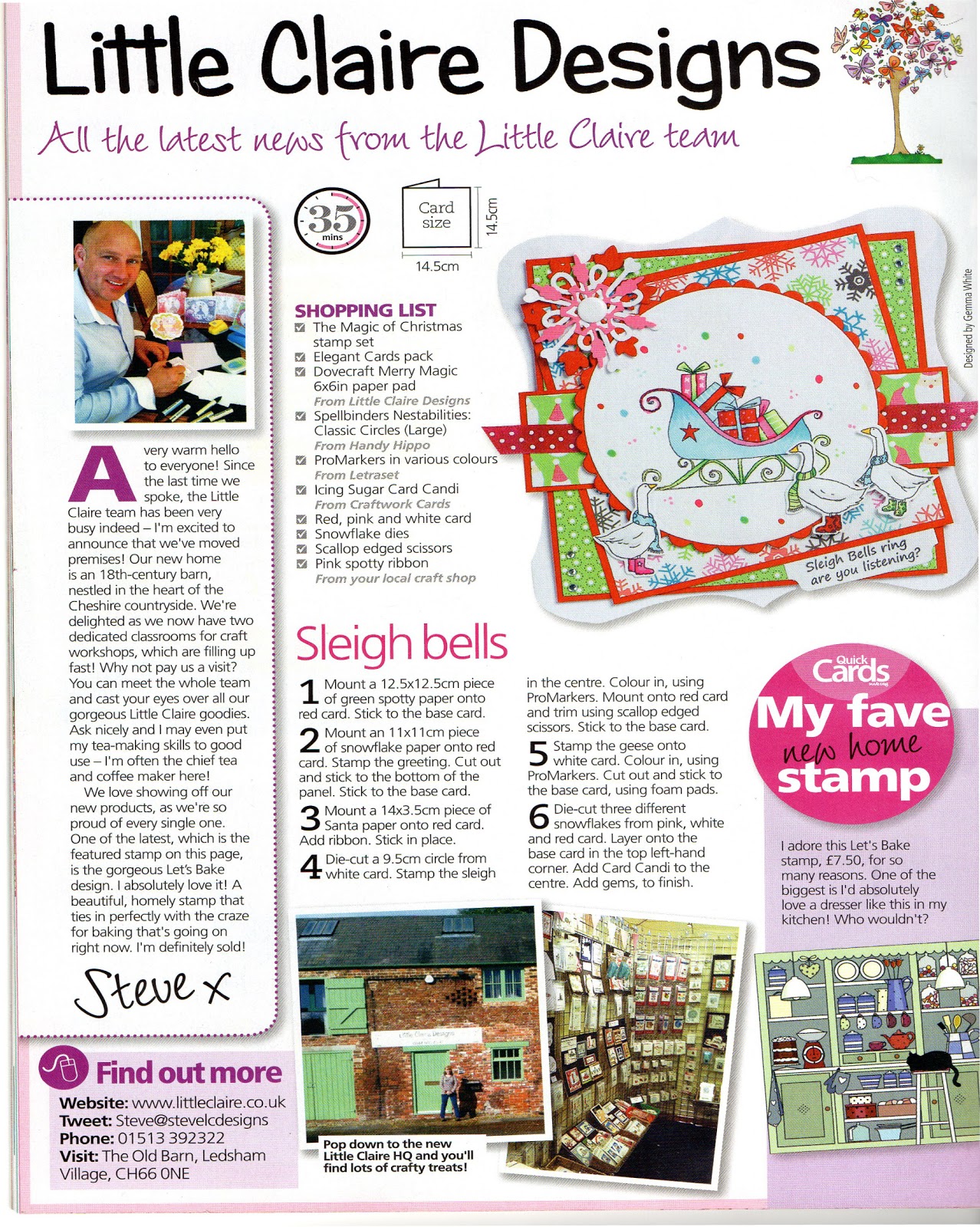 Little Claire's Designs: The New Christmas issue of Quick Cards made ...
