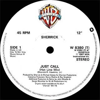 The Soul Vendor: Sherrick - Just Call 1987