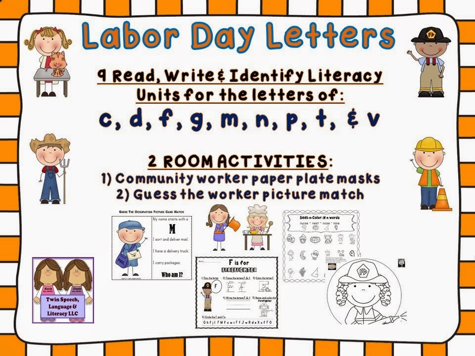 Twin Speech, Language & Literacy LLC: 50% off Labor Day Letters ...