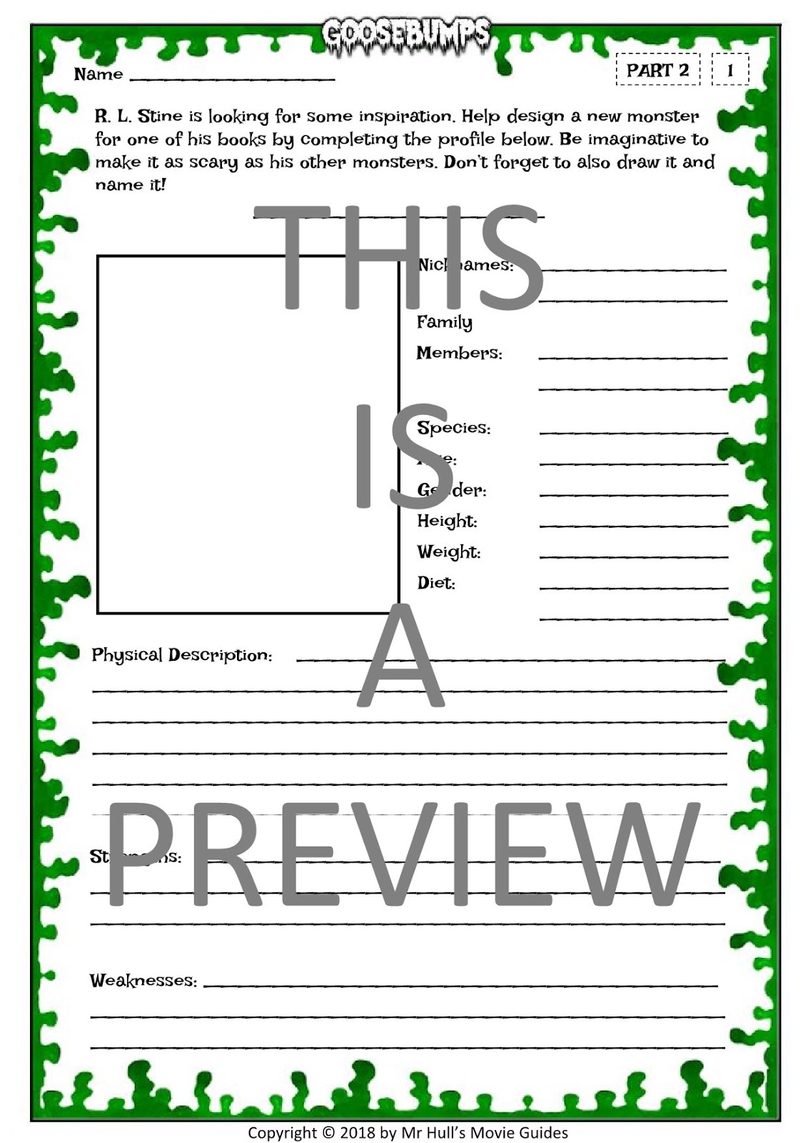 Goosebumps Movie Guide + Activities - Answer Key Included (Color + B&W ...