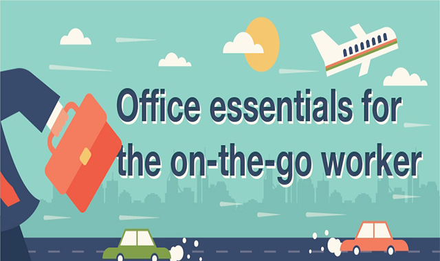 Office essentials for the on-the-go worker #infographic - Visualistan