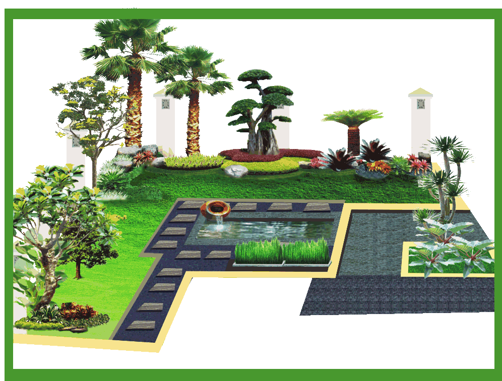 DESAIN 3D TAMAN RUMAH | Karya Alam Kurnia