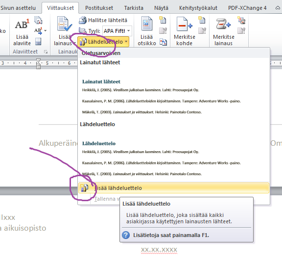 Tekstinkäsittely: Monisivuinen asiakirja, osa II
