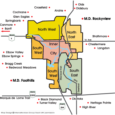 Map of Canada Regional City in the Wolrd: Map of Calgary Canada City