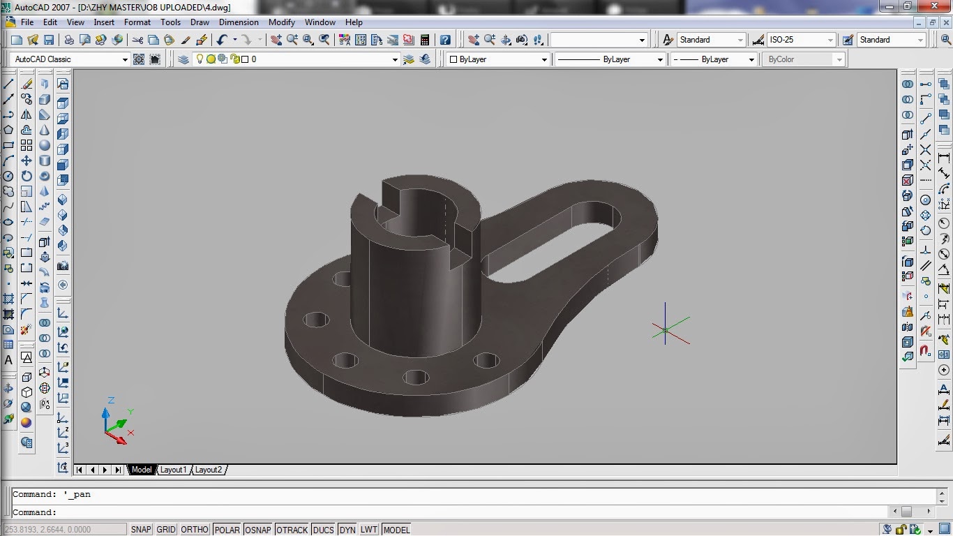HASIL GAMBAR JOBSHEET AUTOCAD 3D 4 | PERJUANGAN TANPA BATAS...