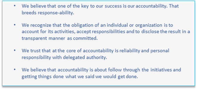 Short Story on Accountability - LEADS Core Values