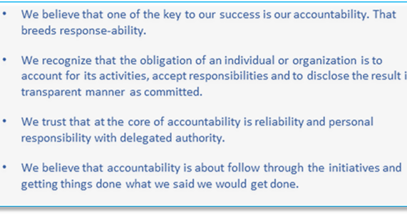 Short Story on Accountability - LEADS Core Values