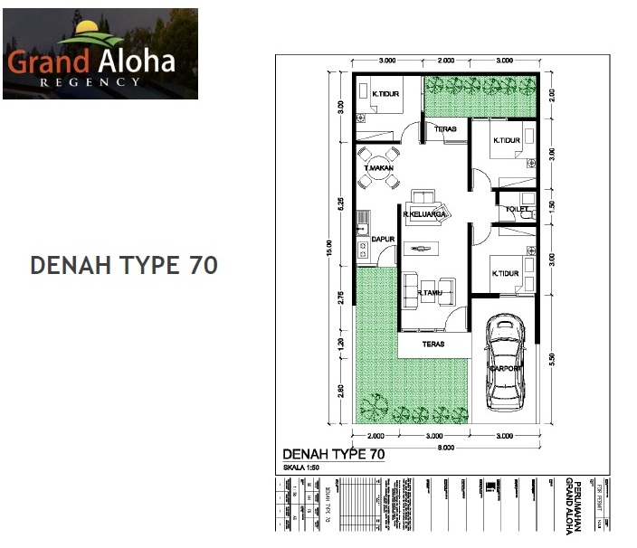 Grand Aloha Regency: Type dan Denah Rumah Grand Aloha