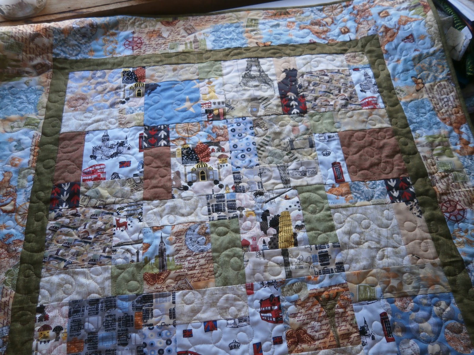 PamelaQuilts: Travel Theme Baby Quilt
