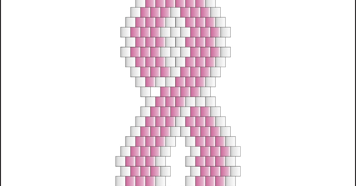 Brick Stitch Bead Patterns Journal: Medium Pink Ribbon Free Breast ...