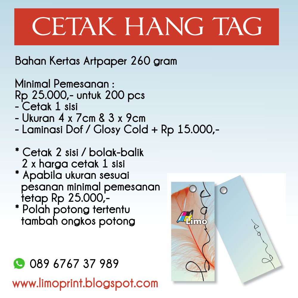 LIMO PRINT: CETAK LABEL HANG TAG SURABAYA