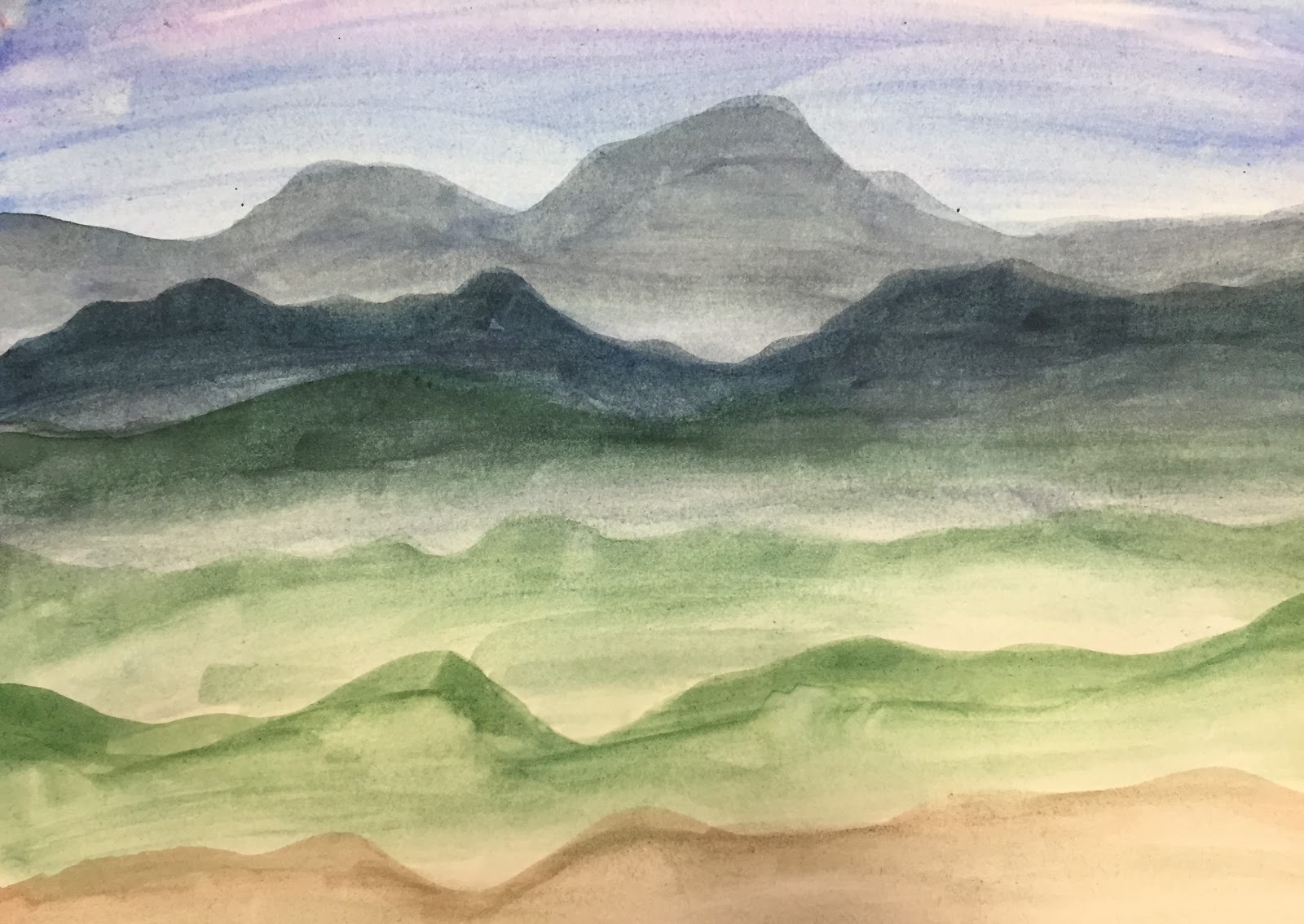 Geisler Art Room: Imaginary Aerial Perspective Landscape - 8th grade