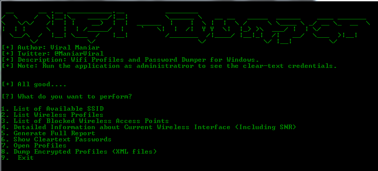 Wifi-Dumper - Tool To Dump The Wifi Profiles And Cleartext Passwords Of ...