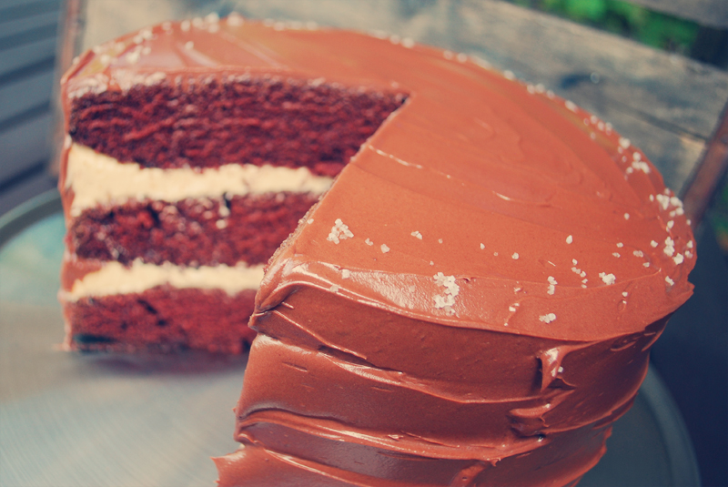 you + me: october cake: dark chocolate layer cake with salted caramel ...