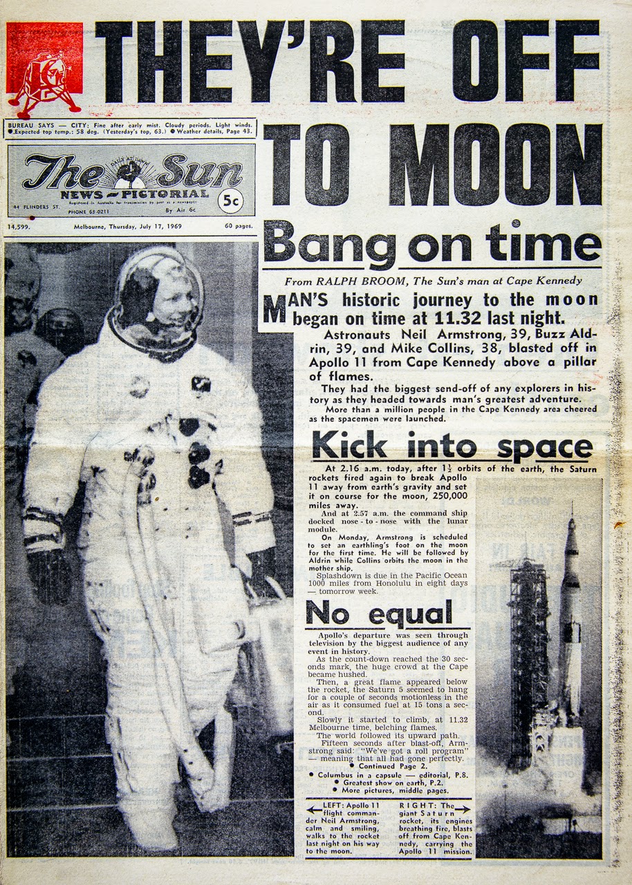 Readable Newspaper Article 1969 Neil Armstrong
