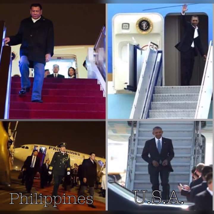 Netizens Compared Pres. Duterte & Pre. Obama's Arrival Photos in Beijing